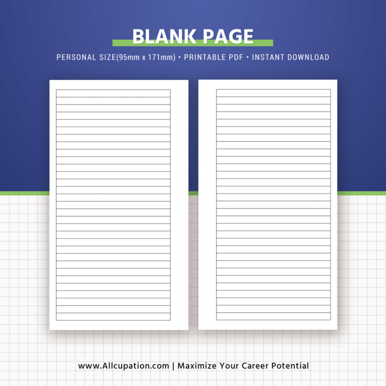 Printable Blank Pages, Planner Pages, Personal Size Inserts, Binder ...
