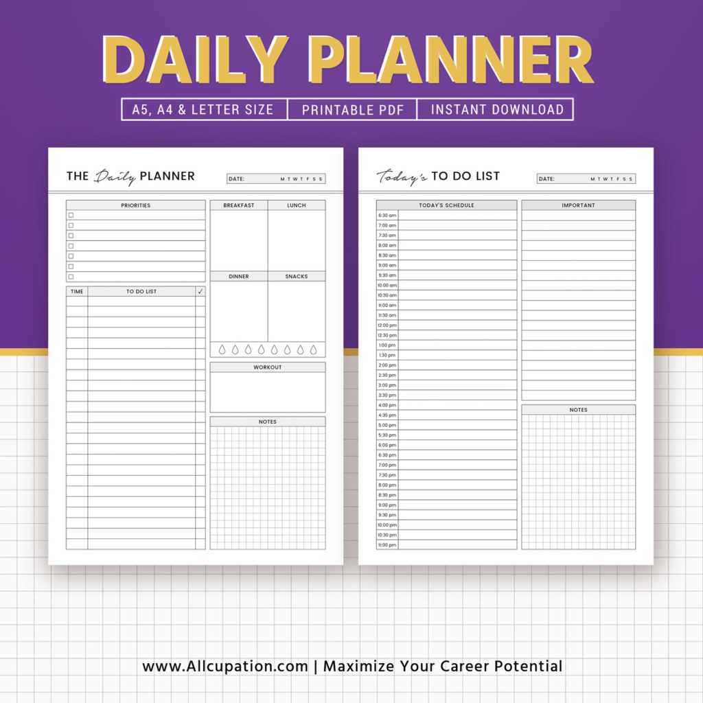 Planner Inserts: A5 A4 Letter Size – Allcupation.com