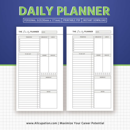 Planner Inserts: Personal Size – Allcupation.com