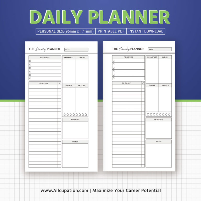 Planner Inserts: Personal Size – Allcupation.com