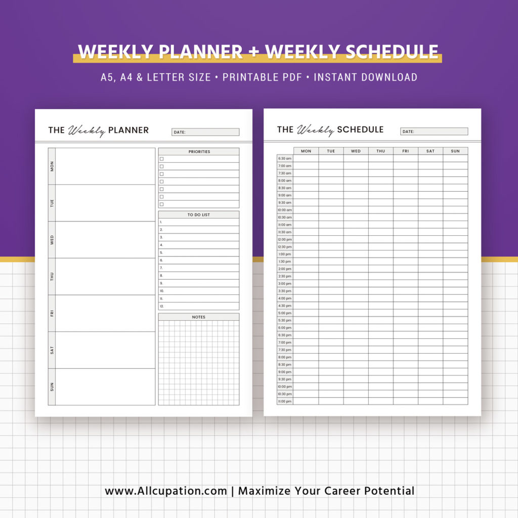 PLANNER BUNDLE, Daily, Weekly, Monthly Planner, Notes, To Do, Agenda ...