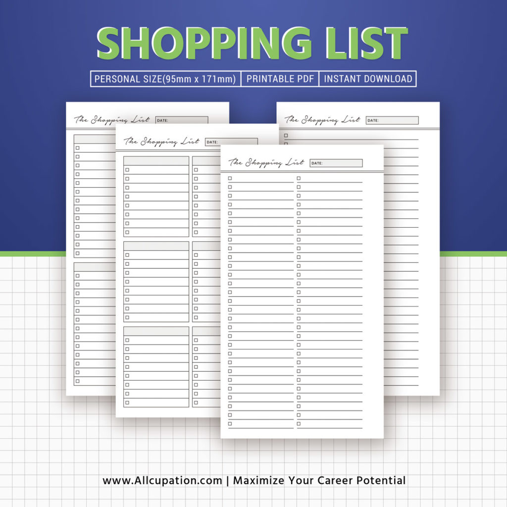 Shopping List Inserts, Grocery List, Personal Size, To Do List, Planner ...