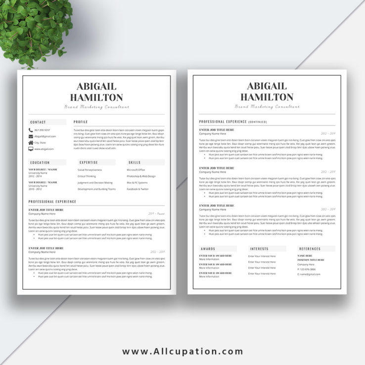 Best-selling Resume Bundle The Georgia RB: Simple Resume Format, Modern ...