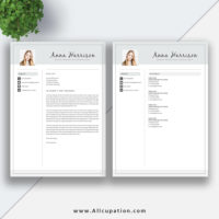 Modern Resume Template,Job Resume Template, Cover Letter, Word Resume ...