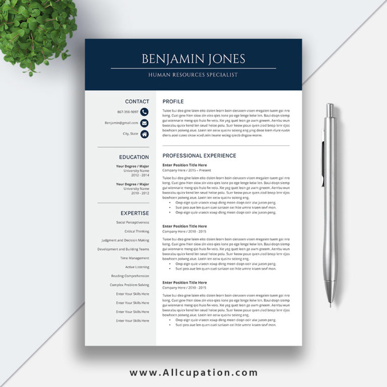 Best-selling Resume Bundle The Benjamin RB: Editable Resume Template ...