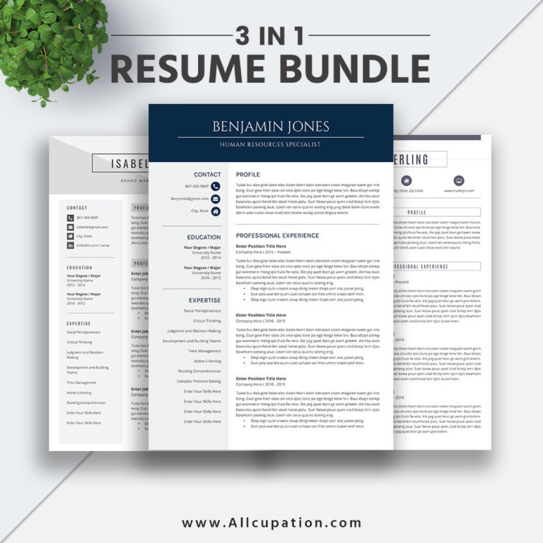 Best-selling Resume Bundle The Benjamin RB: Editable Resume Template ...