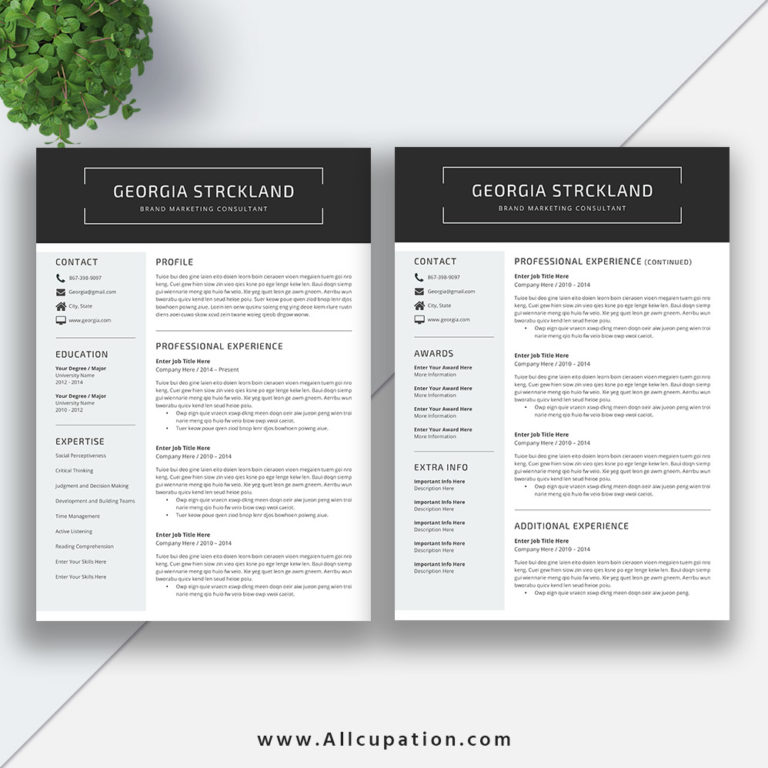 Best-selling Resume Bundle The Georgia RB: Simple Resume Format, Modern ...