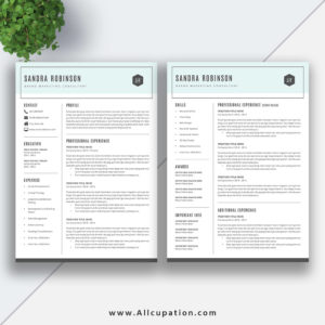 Simple Resume Template for Word, Curriculum Vitae, Professional and ...