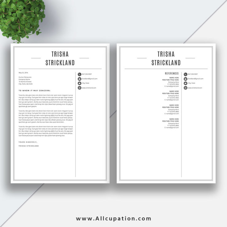 Professional Resume Template for MS Word, Modern CV Template, Simple ...