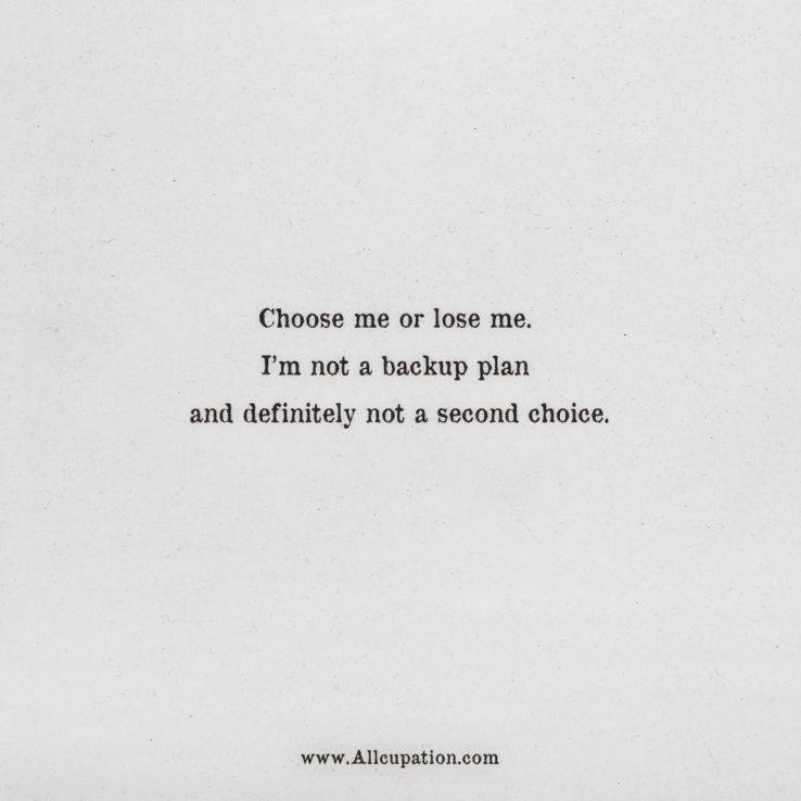 Quotes of the Day: Choose me or lose me – Allcupation.com